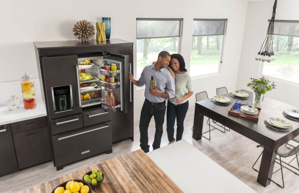 KitchenAid® 36” Refrigerator KRMF706EBS - Appliance Haus
