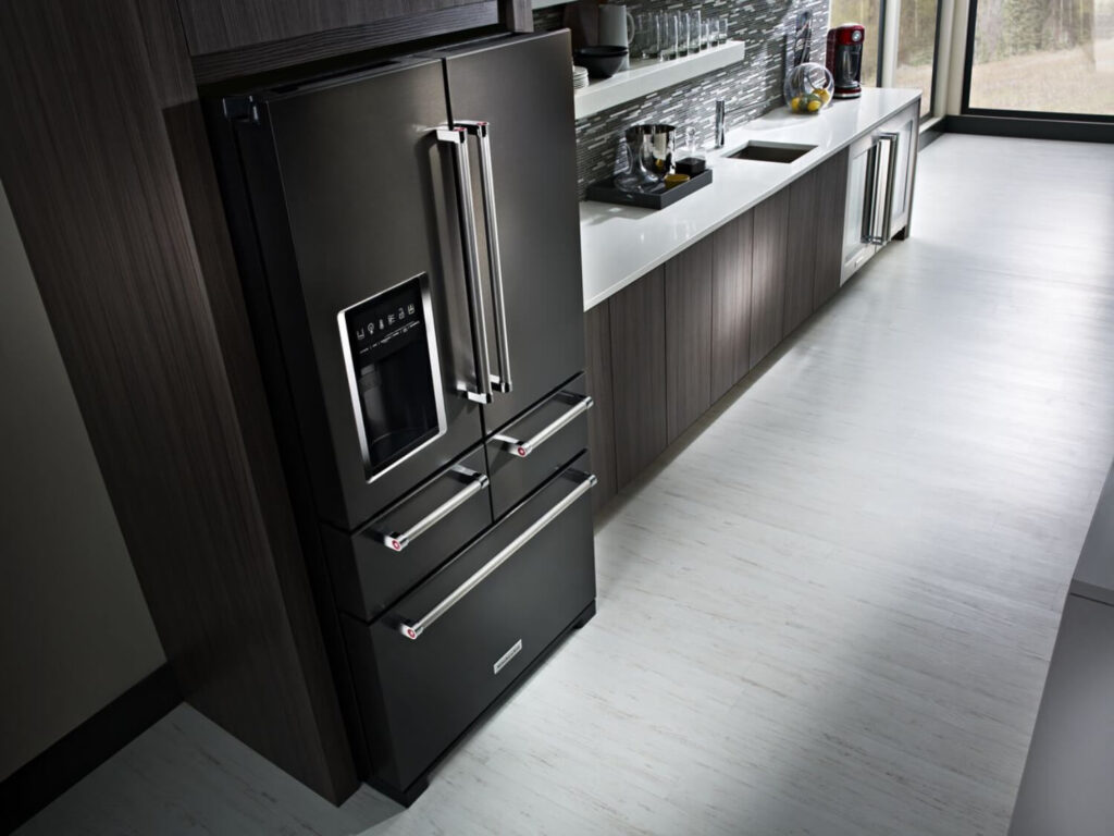 KitchenAid® 36” Refrigerator KRMF706EBS - Appliance Haus